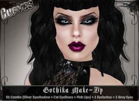Second Life Marketplace - [Curves] Gothika Make-up *01 combo (Silver ...